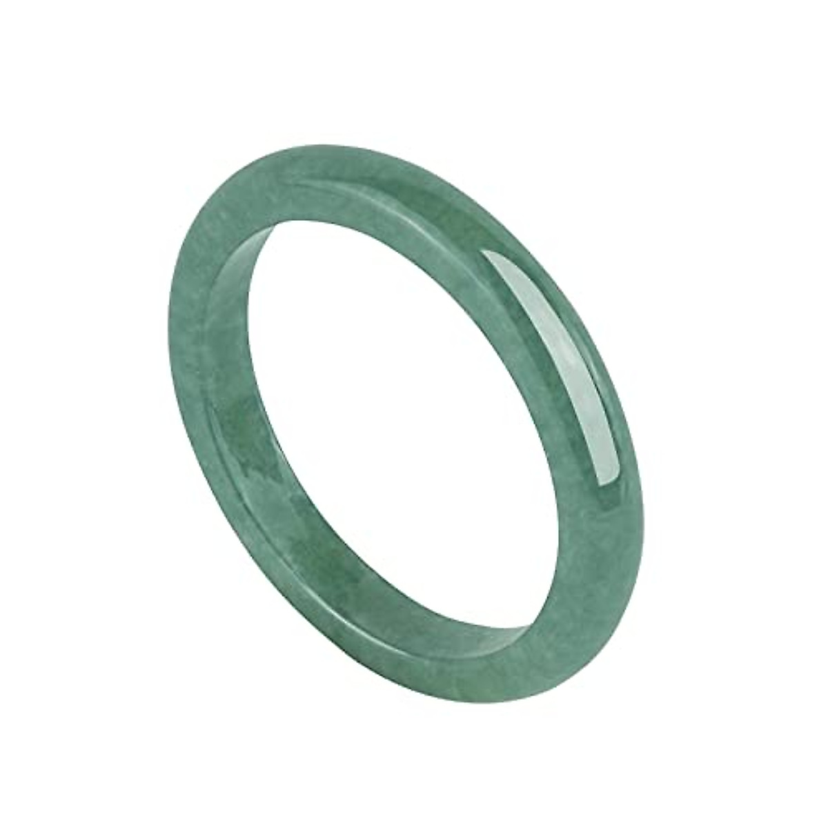 NAHARO Natural Jade Ring for Women,Good Luck Jewelry Natural Green Jade Ring for Girls with Gift Box (Green, 11)