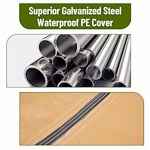 Towallmark Carport 10'x20', Waterproof UV Resistant,Car Canopy with Roll Up & Down Mesh Window, All-Season Tarp for Pickup Truck & Boat