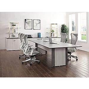 Forward Furniture 8' Conference Table - Commercial Grade - Office Table Seats 8-1 Wire Grommet - Stain, Scratch, Heat Resistant Top - Two Tone Stormy Gray/Ashwood White