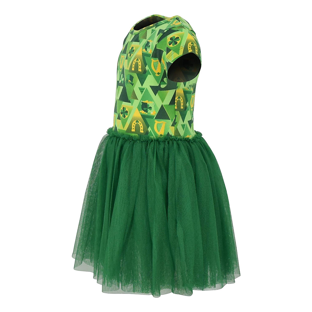 Girls Short Sleeve Tulle Tutu Dresses for Kid and Toddler Girl St Patricks Day Dress Outfit Sizes 18M-12Y (8 Years, Clovers)