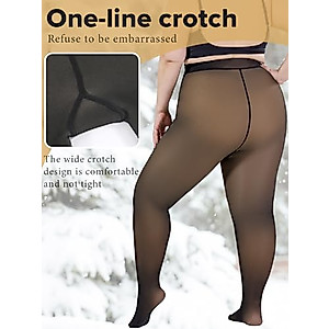 Plus Size Fleece Lined Tights Leggings Women,Warm Plus Size Tights Thermal Magic Leggings for Women Winter