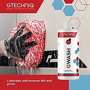 Gtechniq - W1 GWash - High Foam Content, Maximum Gloss Retention, Tough On Dirt and Grime, High Slickness Lubrication - Breaks Down Residue, Works Great in Foam Cannons (500 milliliters)