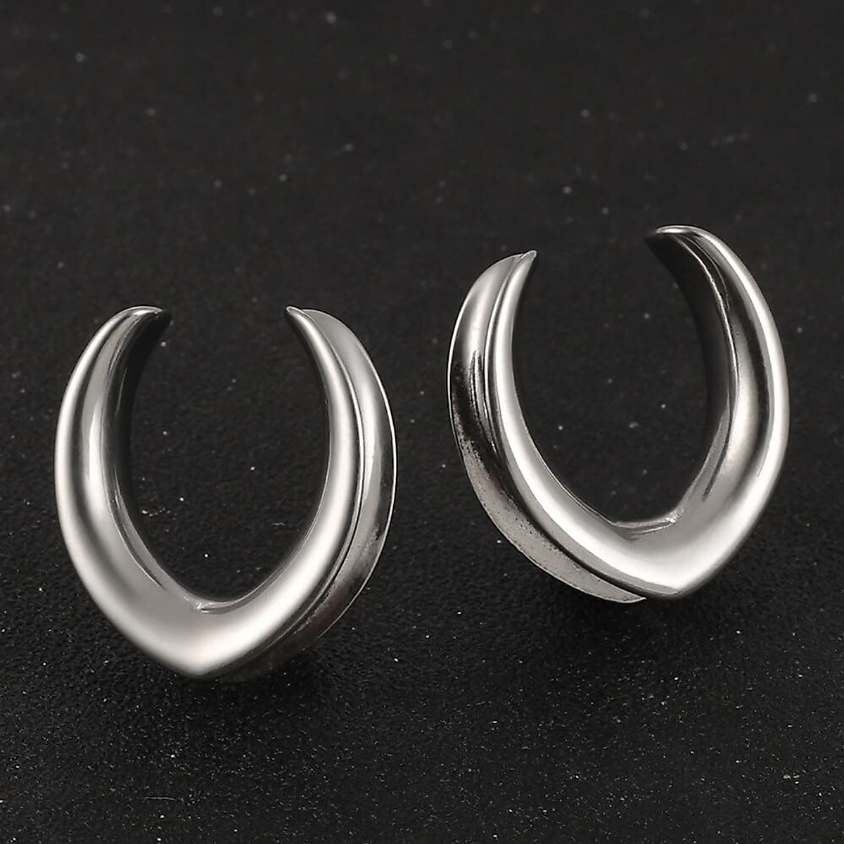 Casvort 2 PCS 30mm Hypoallergenic 316 Stainless Steel Silver Hot Minimalism Saddle Plugs Ear Gauges Tunnels Piercing Expander Stretchers Fashion Body Jewelry