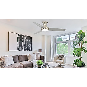 MINKA-AIRE F467L-BNW Concept III 54" Hugger with LED Lights, Brushed Nickel