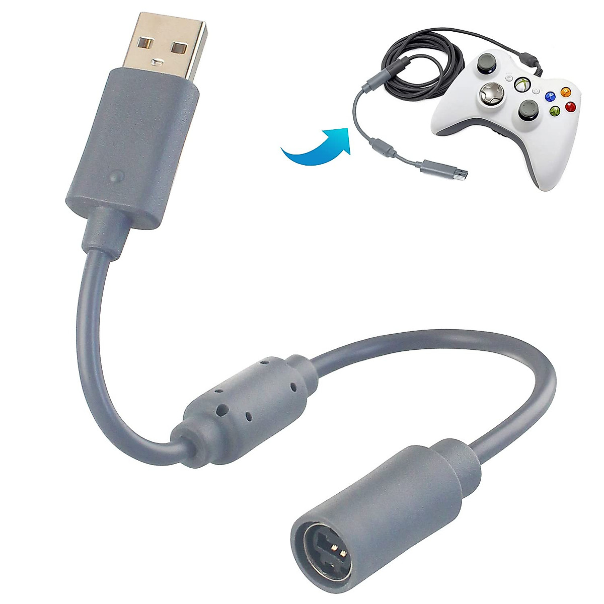 OSTENT USB Breakaway Extension Cable Adapter for Microsoft Xbox 360 Wired Controller