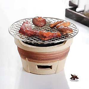 DOITOOL 1set Grill Indoor Hibachi Grill Indoor Charcoal Grill Indoor Gas Grill Outdoor Barbecue Stove Outdoor Cooking Accessories Old Clay Stove Small Clay Grilling Stove Portable Stove