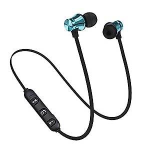 Bluetooth Headphones Wireless Earphones Magnetic in-Ear Earphones Waterproof Sports Earphones Wireless Earbuds Headset Headphones with Microphone (Blue)