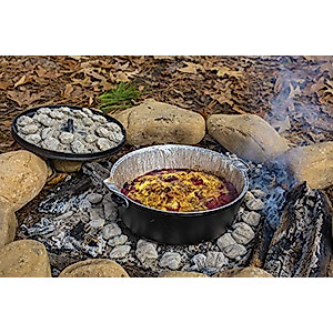 Lodge Tall Boy Tripod with 6 Quart Camp Dutch Oven and 12-Pack Aluminum Foil Dutch Oven Liners
