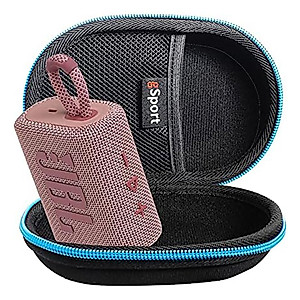 JBL GO 3 Waterproof Ultra Portable Bluetooth Speaker Bundle with gSport Deluxe Hardshell Case (Pink)