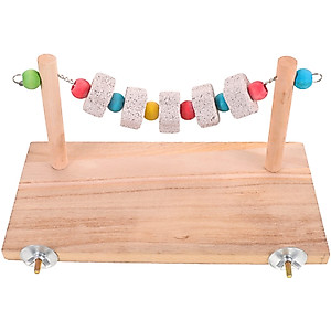Ipetboom Chew Toys Chinchilla Toys Tabletop Parrot Stand Cage Parrot Toy Parrot Accessories Parrot Perch Stands Bird Toy Cage Bird Perch Bird Training Perch Parrot Swing Toy Cage Bird Stand