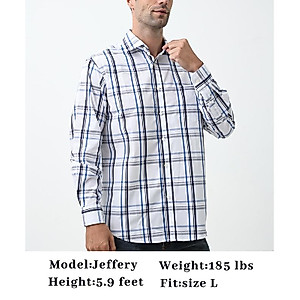 Double Pump Mens Button Down Shirts Cotton Long Sleeve Shirts Regular Fit(RM08LS02,XXL)