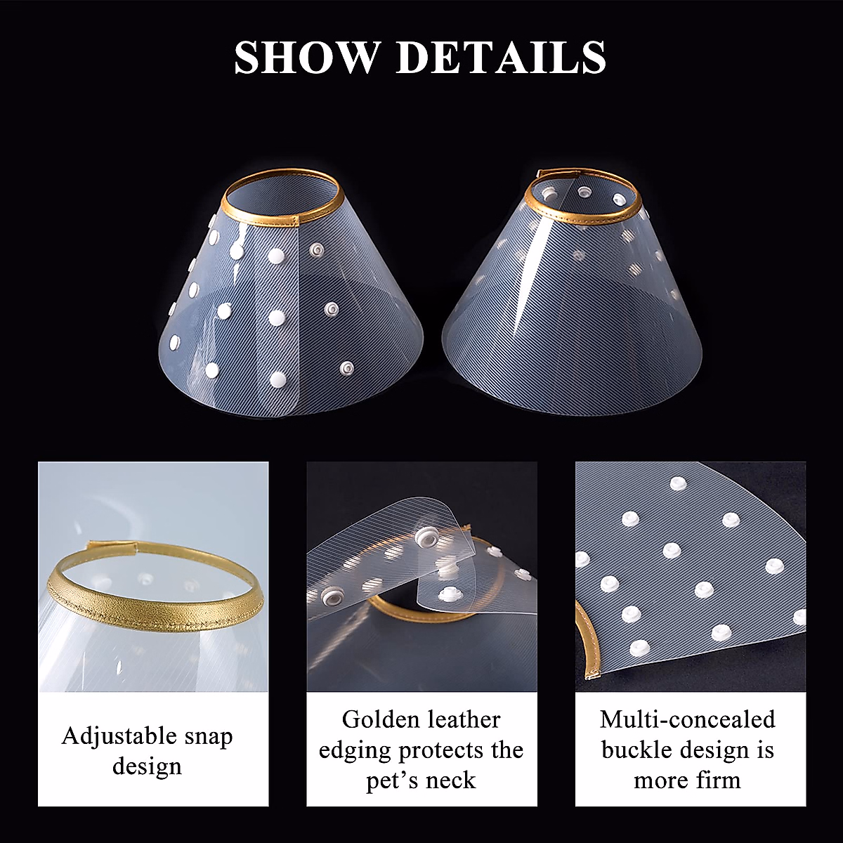 WishLotus Cat Cone Recovery, Soft Comfortable Adjustable Elizabethan Cat Collar, Pet Recovery E-Collar, Anti-Bite/Lick Pet Collar for Cat, Small Medium Dog, Rabbit (S, White)