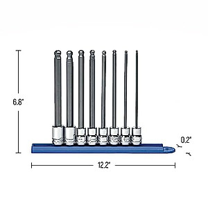 GEARWRENCH 8 Pc. 3/8" Drive Long Ball End Hex Bit Socket Set, Metric - 80573