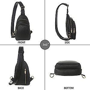 Small Crossbody Purse, Fanny Packs for Women Man Sling Bag Vegan Leather Crossbody Sling Purse for Gifts(Style5-Black)