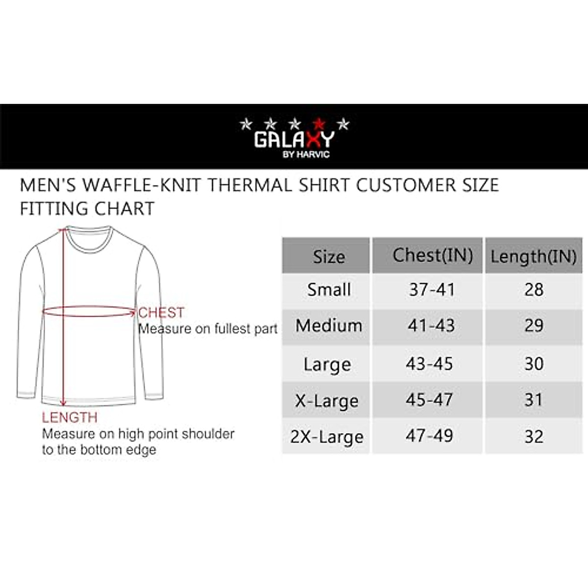 Galaxy by Harvic Mens Crew Neck Thermal Shirt (Multiple Sizes/Colors) Heather Grey