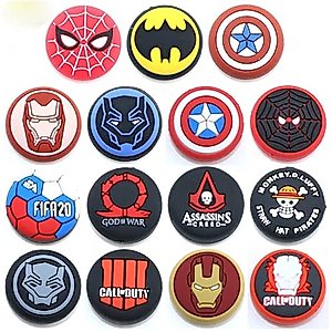 Wogame 2PCS Silicone Analog Thumb Stick Grips Joystick Cover Cap for PS5 PS4 Pro PS3 Controller Thumbstick Cap for Xbox 360 Xbox One Slim X Elite Switch Pro Controller (Spiderman)