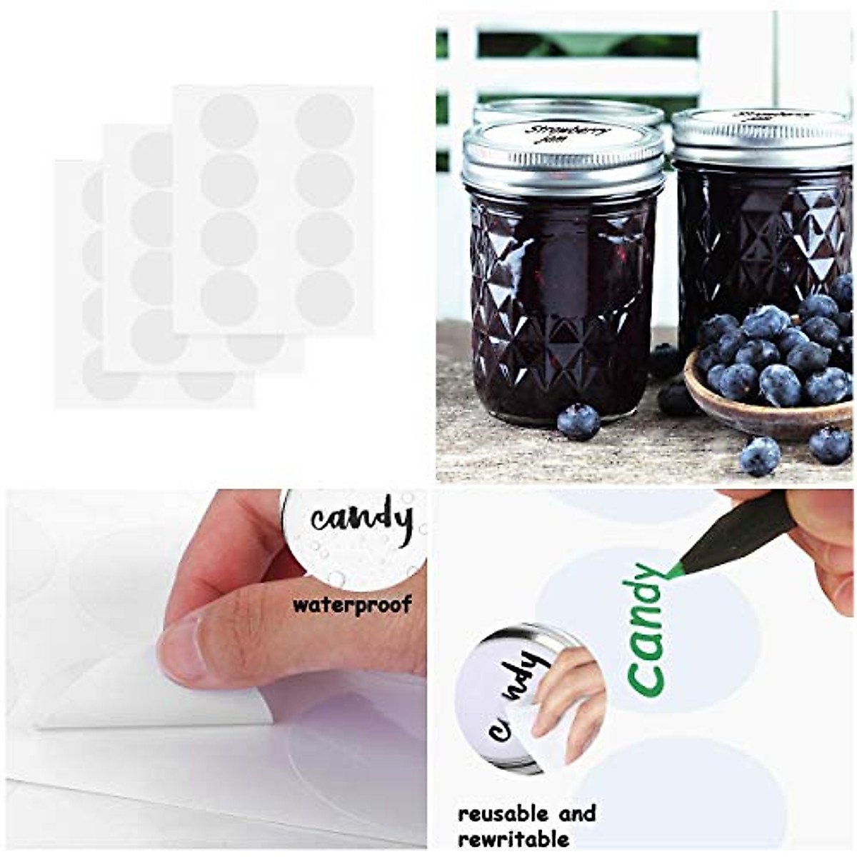 SPANLA Mason Jars 8 oz, 24 Pack Canning Jars 8 oz Half Pint Glass jars with Regular Lids and Bands, Small Mason Jars with Lids Ideal for Jelly Jam Honey Wedding Favors Shower Favors Food