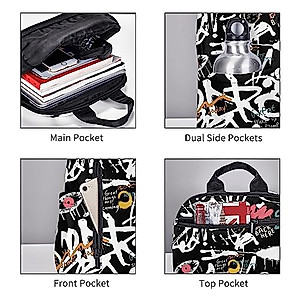 ZREXUO Graffiti Backpack Bookbags Daypack Supplies,Graffiti Art Laptop Bookbag Shoulder Bag Travel Sports for Men Women