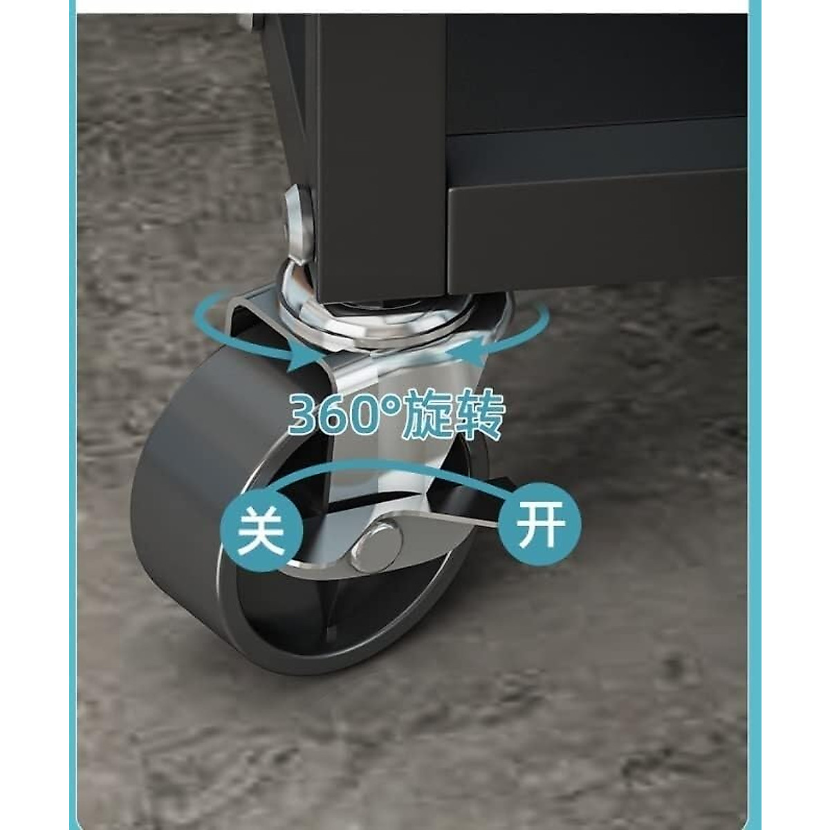 LOSTIS Storage Trolley Rolling Cart Utility Cart Metal Kitchen Storage Cart with Lockable Wheels and Trash Basket Rolling Cart Snack Storage Trolley Bedroom Kitchen Storage Cart Rolling Storage Cart