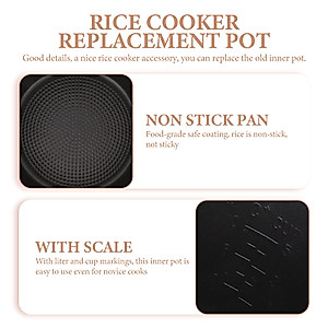 Ciieeo Rice Cooker Inner Pot Aluminum Alloy Rice Cooker Inner Tank Nonstick Cake Pan 2L Cooking Liner Container Only Golden