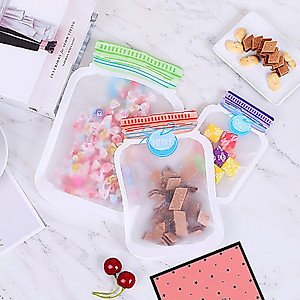 Enkrio 30 Pcs Mason Jar Zipper Bags Reusable Snack Bags Airtight Seal Bags for Kitchen Picnic (5S 10M 15L)