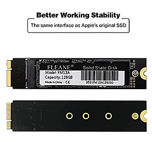 FLEANE FM12A 128GB SSD Replacement for MacBook Air A1465 A1466 Mid2012 EMC 2558 EMC 2559 HD Solid State Dirve (128GB)