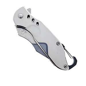 Falcon Metal Handle Folding Pocket Knife With Belt Clip (Choose Your Color) (Chrome)