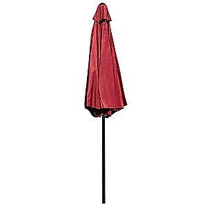 Flash Furniture Kona Red 9 FT Round Umbrella with 1.5" Diameter Aluminum Pole with Crank and Tilt Function