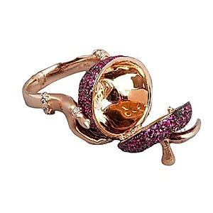 HUKQBUNX 18K Gold unique creative hand holding apple Amethyst full diamond ring, fashion lady style, wedding engagement fashion couple diamond ring, size 6-10 (Size 9)