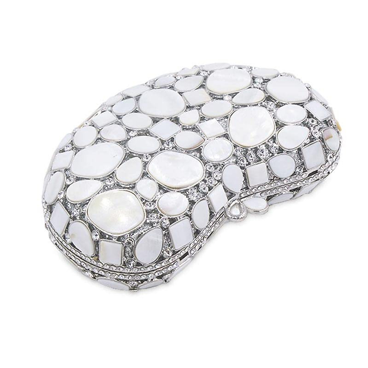 ZLXDP Marble Heart Shape Precious Stone Crystal Evening Bags Cocktail Bride Wedding Clutches Handbags Banquet Bags (Color : E, Size : 1)