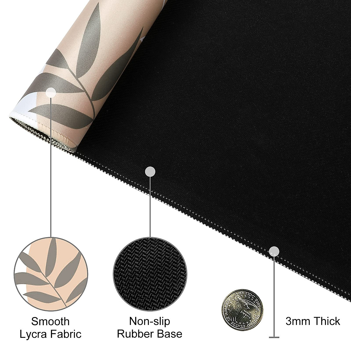 iLeadon Extended Gaming Mouse Pad, 35.4x15.75 inches, XXL Desk Mat, Non-Slip Rubber Base, Wave Pattern (Tropical Leaf)