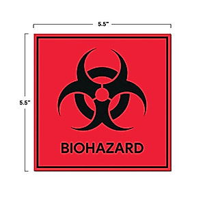 Biohazard Stickers Signs (Pack of 10) | Decals for Labs, Hospitals, and Industrial Use by Sutter Signs