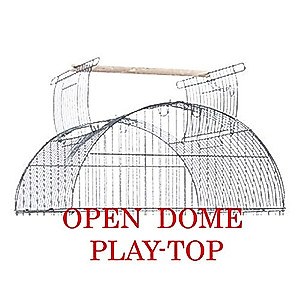 Large 64-Inch Open Dome Play-Top with 5/8-Inch Bar Spacing for Cockatiel Cockatiels Sun Conure Parakeet Rolling Cage (20 x 20 x 64 H inch, Black Vein)