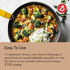 De Buyer CHOC Nonstick Fry Pan - 8” - Yellow Handle for Vegetables - 5-Layer PTFE Coating - Warp & Scratch Resistant - Made in France