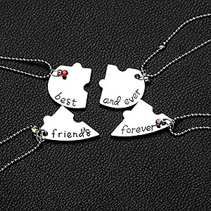 MXXGMYJ Best Friend Necklaces Gifts for 4 Bff Friendship Necklace Matching Heart Necklace for Best Friends Birthday Christmas Gifts for Women Teen Girls