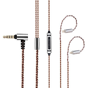 FAAEAL 0.78mm 2 pins Upgrade Cable with mic,Compatible for BL03 ES4 ZST ZSN ZS10 C16 ZSX ZS10 PRO AS16 ZS7 ZSR TRN V80 V90 BA5 KB KS1 KS2 KINERA Seed Earphones 4.9ft(3.5mm)