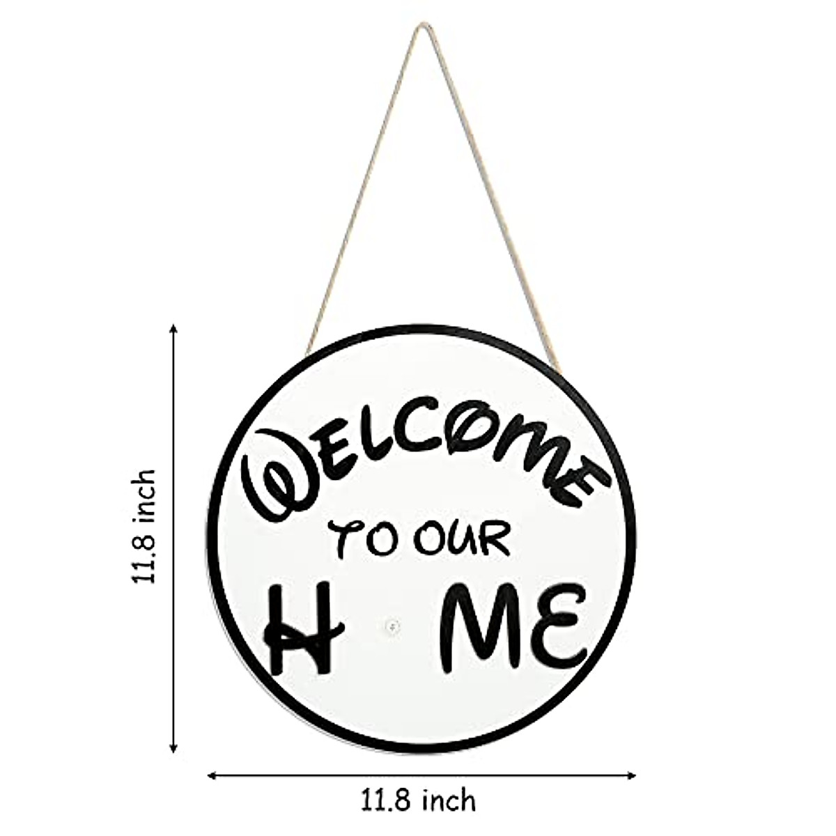 19Pcs Mouse Seasonal Interchangeable Welcome Door Sign Welcome to Our Home Hanging Signs Wooden Round Decorative Plaques Set for Autumn Halloween Thanksgiving Christmas Home Porch Decor