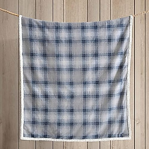 Eddie Bauer - Throw Blanket, Brushed Fleece Bedding with Sherpa Reverse, Soft & Cozy Home Decor for Bed or Couch (Nordic Midnight, 50" x 70")