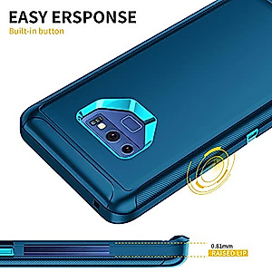 Regsun for Galaxy Note 9 Case,Shockproof 3-Layer Full Body Protection [Without Screen Protector] Rugged Heavy Duty High Impact Hard Cover Case for Samsung Galaxy Note 9,Turquoise