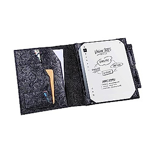 Black Purple tooled embossing leather remarkable 2 case with pen holder, reMarkable 2 folio organizer cover, N05-LRMBPU