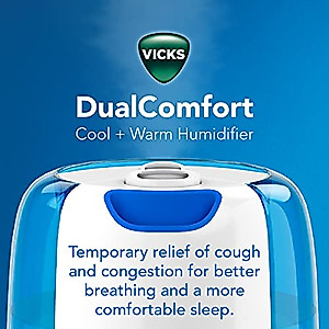 Vicks Dual Comfort – Cool + Warm Mist Humidifier (VWC775) – Warm and Cool Mist Humidifier with Fusion Mist Technology and Heated Medicine Cup, for Year-Round Use in Large Rooms