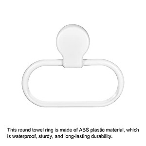 HARFINGTON Wall Mounted Oval Towel Ring ABS Hanging Holder Self-Adhesive for Bathroom Kitchen Accessories, White & Green
