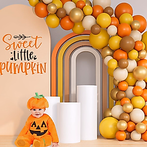Beaumode Thanksgiving Balloon Arch Garland Kit Orange Yellow Brown Balloons 134pcs for Fall Harvest Birthday Little Pumpkin Baby Shower Fall Love Bridal Shower Friendsgiving Turkey Party Decorations