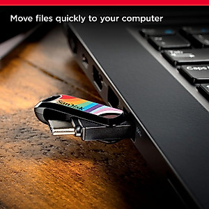 SanDisk 128GB Ultra Dual Drive Go USB Type-C Flash Drive, Rainbow Pride - SDDDC3-128G-GRNBW