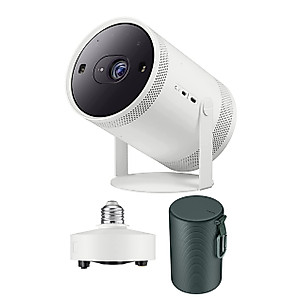 Samsung SP-LSP3BLAXZA 30"-100" HDR Freestyle Smart Portable Projector with a Samsung VG-FSA3BA The Freestyle Socket Adaptor and a Samsung VG-SCLA00G The Freestyle Carrying Case (2022)