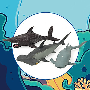 10 Pack Shark Toys,8" Soft and Stretchy Realistic Shark Toy Set,Floating Bathtub Toys and Birthday Party Favors for Boys Girls Kids