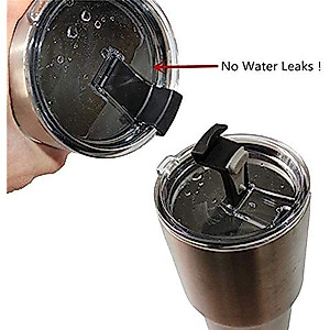 Gteller Tumbler Replacement Lid for 20 oz, 30 oz Tumbler - Splash Resistant, Leak Spill Proof and Straw Friendly (20 oz Black)