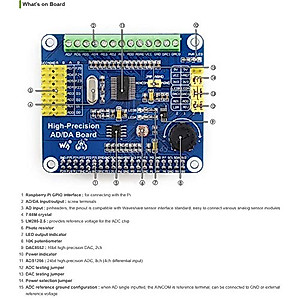 XYGStudy for Raspberry Pi 4B/3B+/3B/2B/B+/A+ Jetson Nano High-Precision AD/DA Expansion Board Sheild Onboard ADS1256 DAC8552 ADC DAC Jumper
