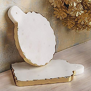 Mud Pie Rectangular Gold Marble Board, 7.50"" x 4.50"""