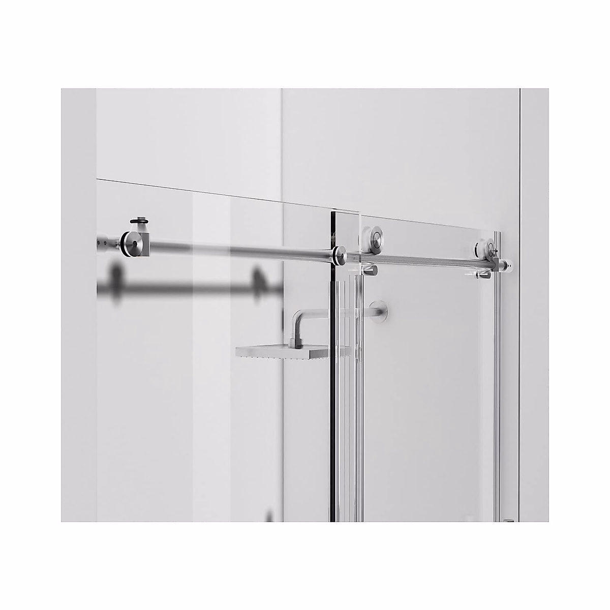 Elegant Kitchen and Bath SD101-4876BNK Frameless Shower Door 48 x 76 Brushed Nickel
